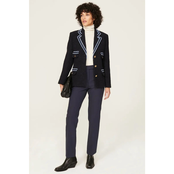 Sandro | Jackets & Coats | Sandro Tweed Jacket With Contrasting Trim ...